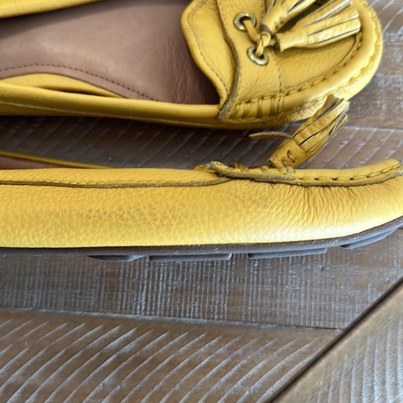 Coach | Shoes | Coach Yellow Leather Tassel Flat Loafer Driving Shoe ...